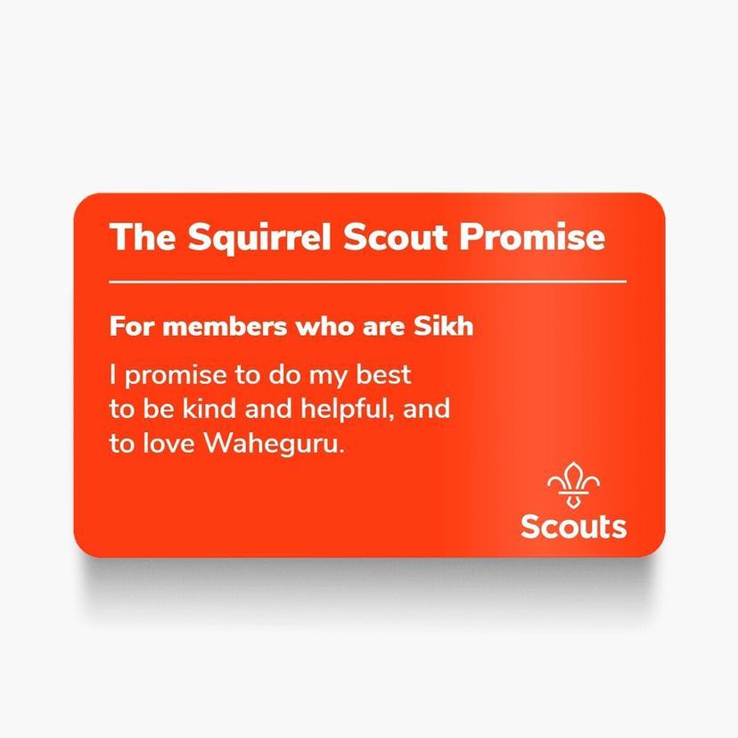 Squirrel Scouts Promise Card - Sikh
