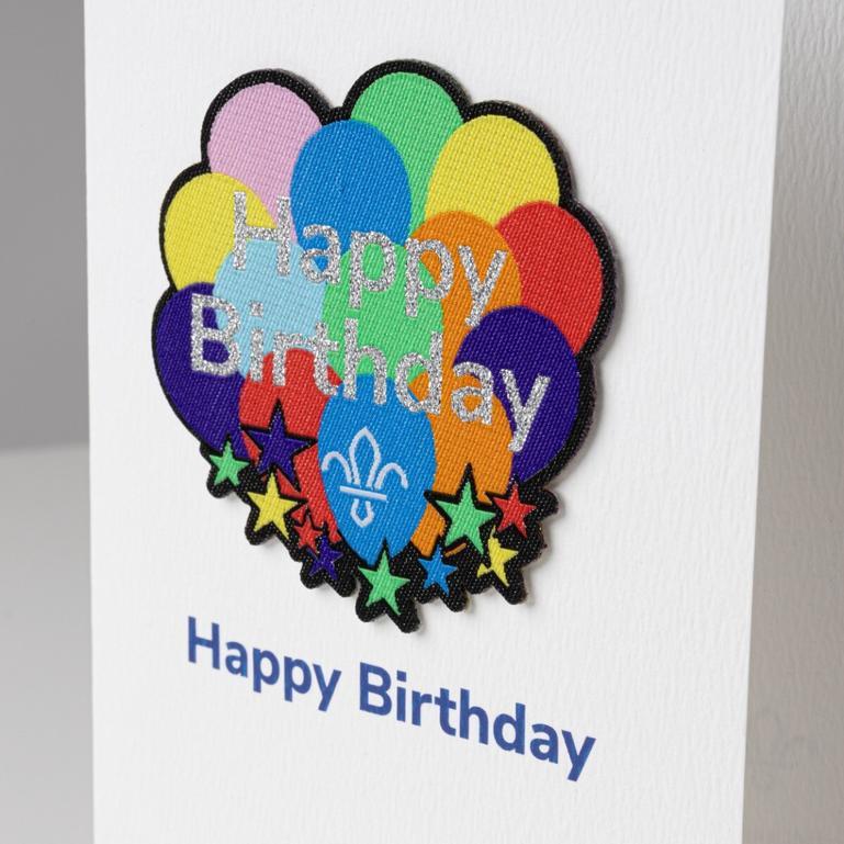 Scouts Happy Birthday Card with Woven Badge and Envelope | Scouts Gifts ...